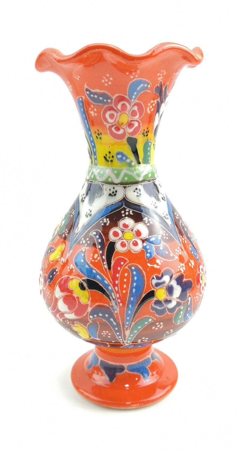 Hand Painted Ceramic Vase - Various Colors of Ottoman Tulip and Flower ...
