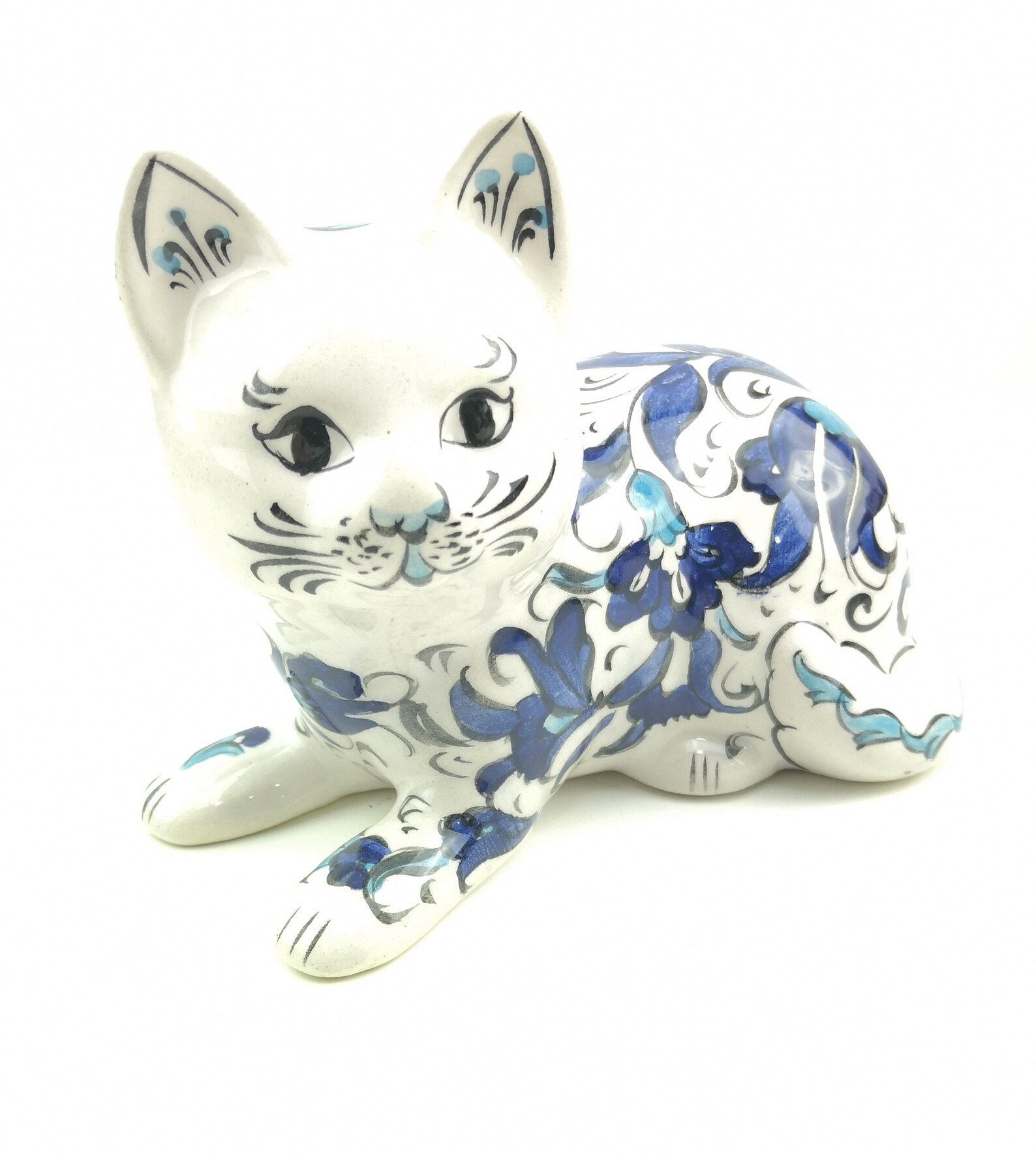 Handmade Ceramic Cats - Hand Painted Turkish Pottery Cats - Etsy UK