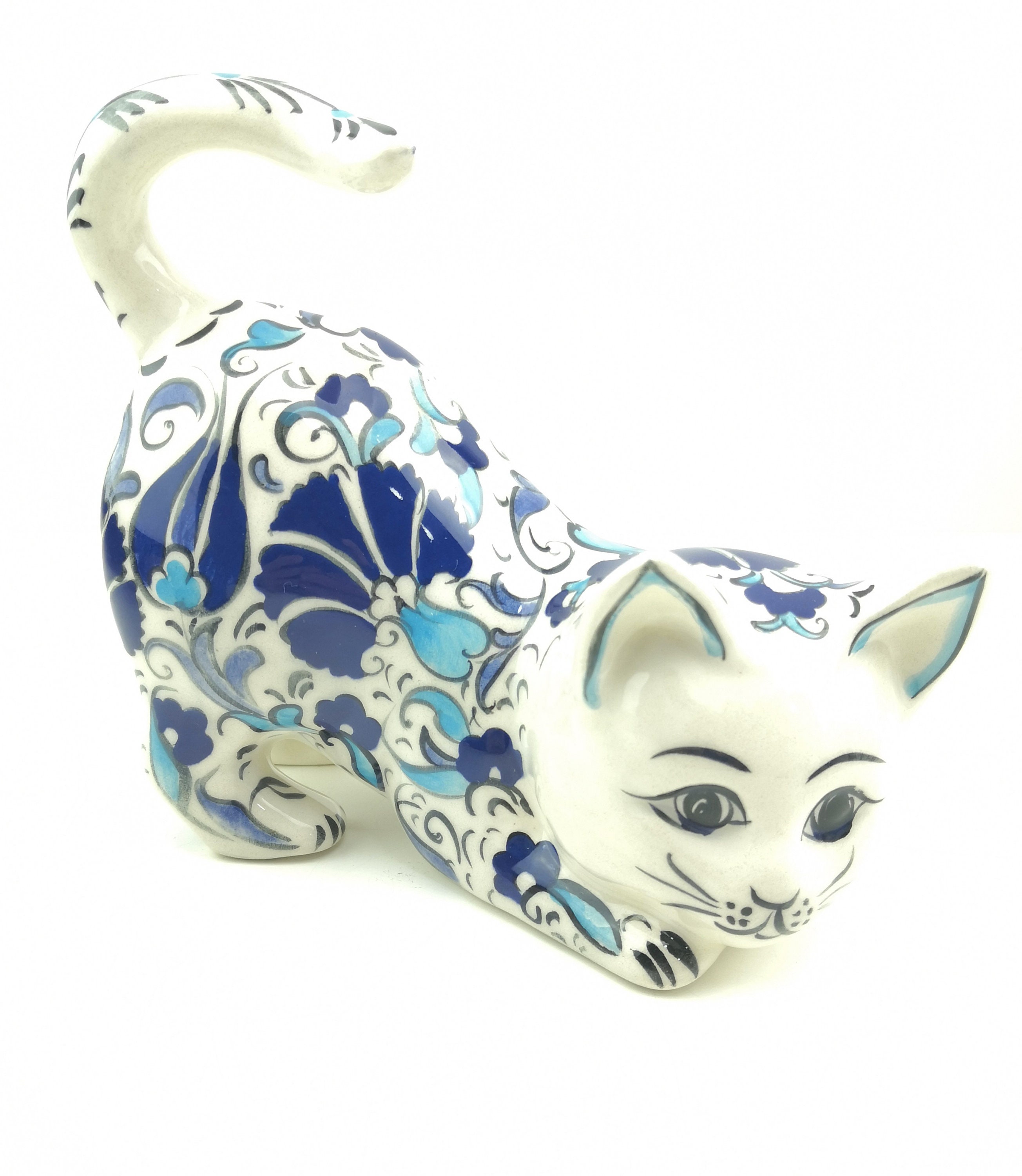 Handmade Ceramic Cats Hand Painted Turkish Pottery Cats - Etsy UK