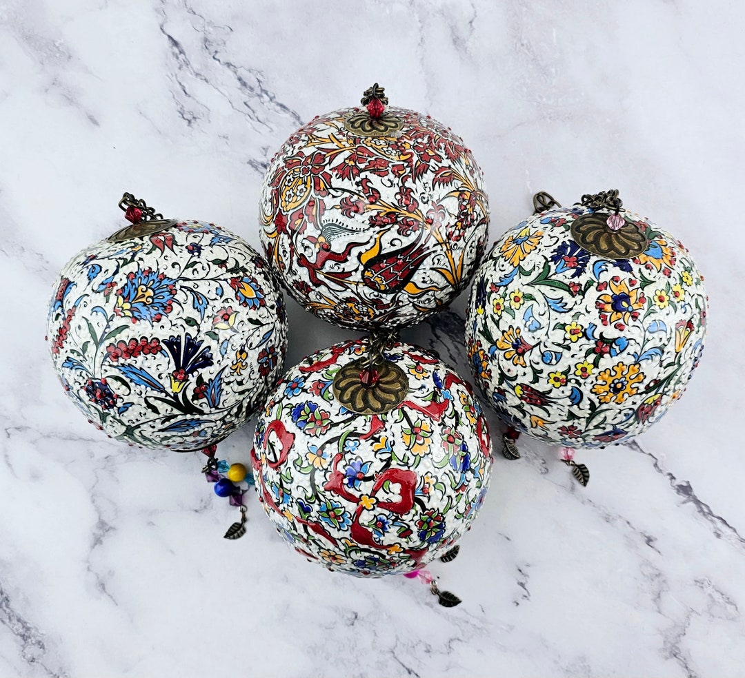Handmade Ceramic Ball Hang - Hand Painted Ceramic Wall Hanging - Etsy