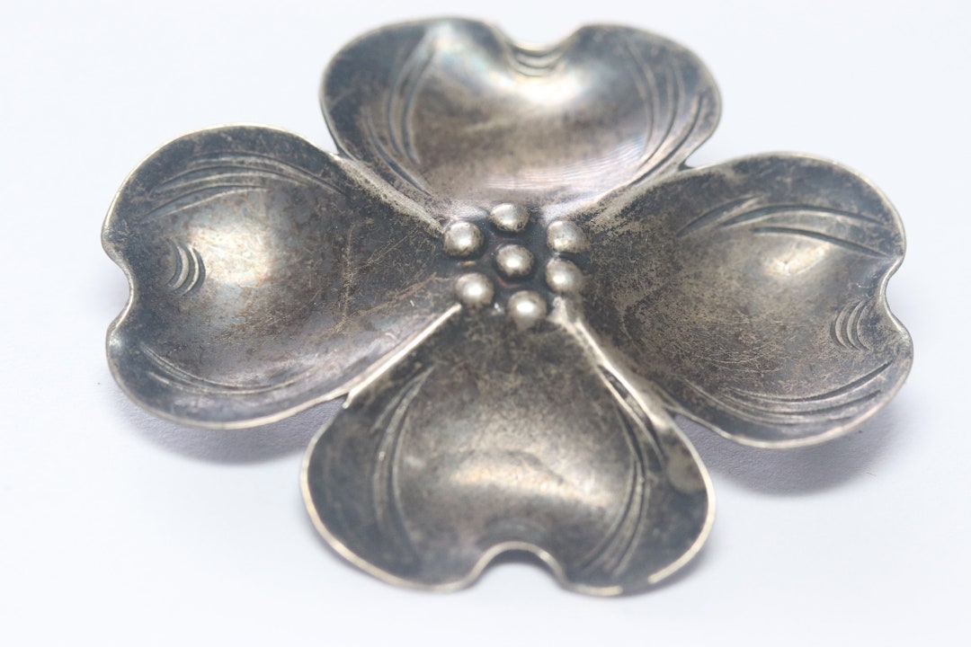Old Vintage Sterling Silver Stuart Nye Signed Dogwood Flower Brooch Pin ...