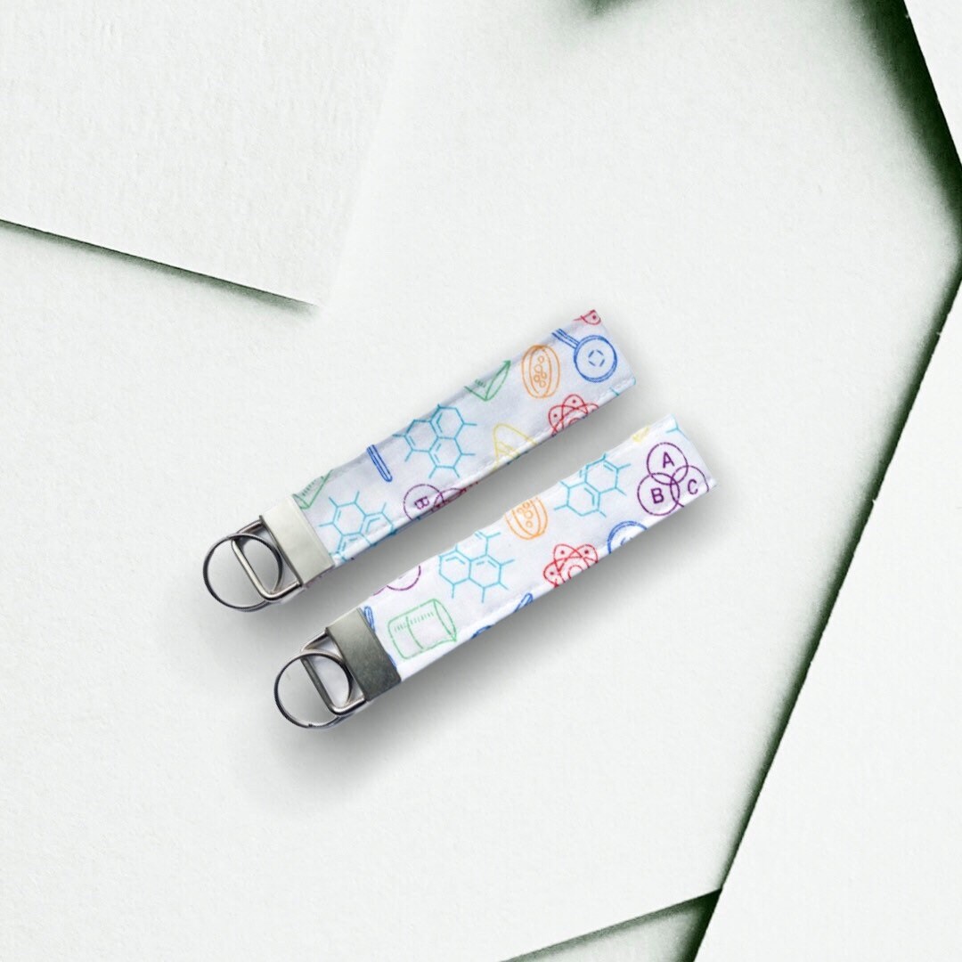 Chemistry Key Fob Colourful Science Fabric Fabric Wristlet Fabric Key ...