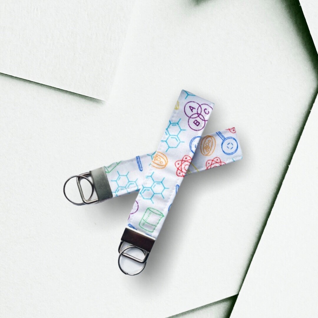 Chemistry Key Fob Colourful Science Fabric Fabric Wristlet Fabric Key ...