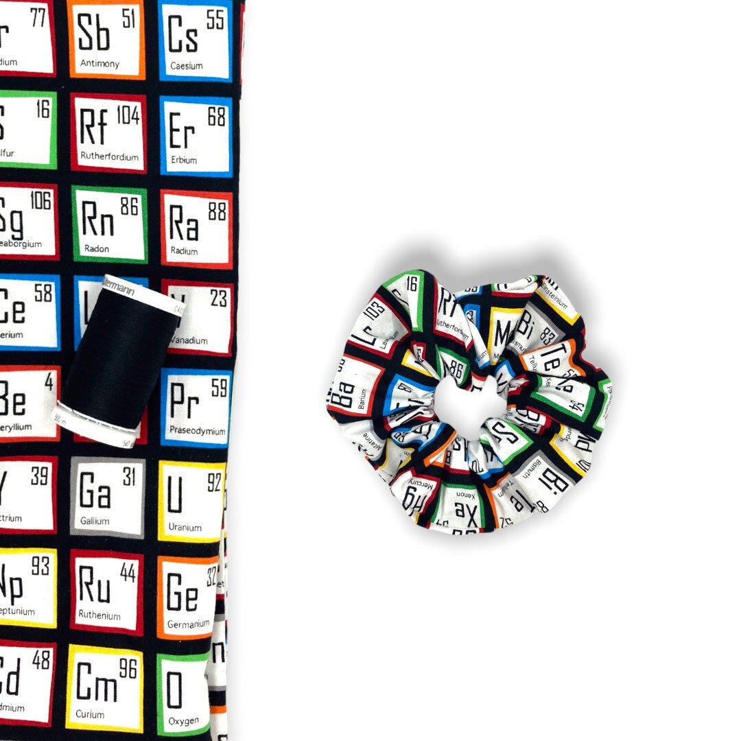 Periodic Table of Elements Fabric Scrunchie,cotton Scrunchies,chemistry ...