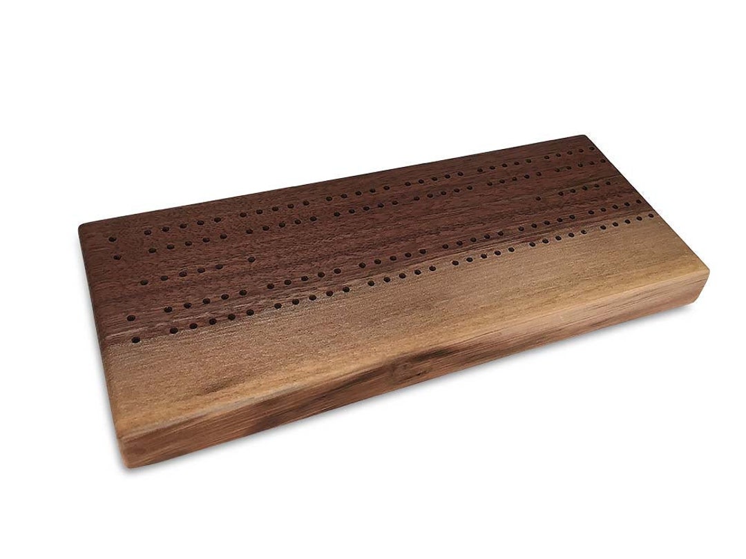 Rustic Cribbage Board, Live Edge Black Walnut Wood Cribbage Board ...