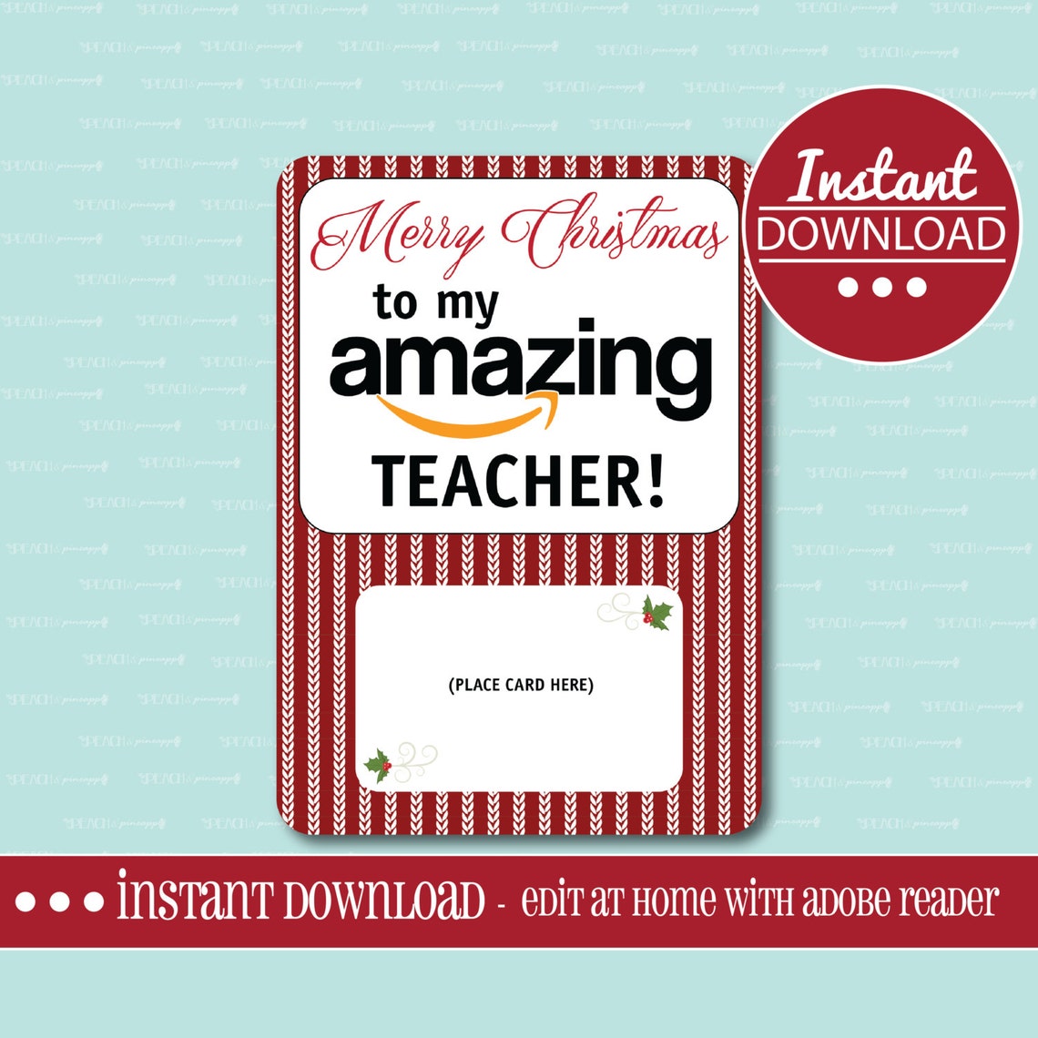 Amazon GIFT CARD HOLDER, Printable, Editable, Gift Card Holder, Teacher ...