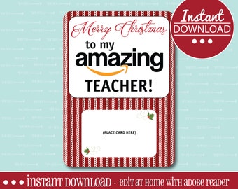 INSTANT DOWNLOAD Amazon Gift Card Holder Amazing Teacher | Etsy