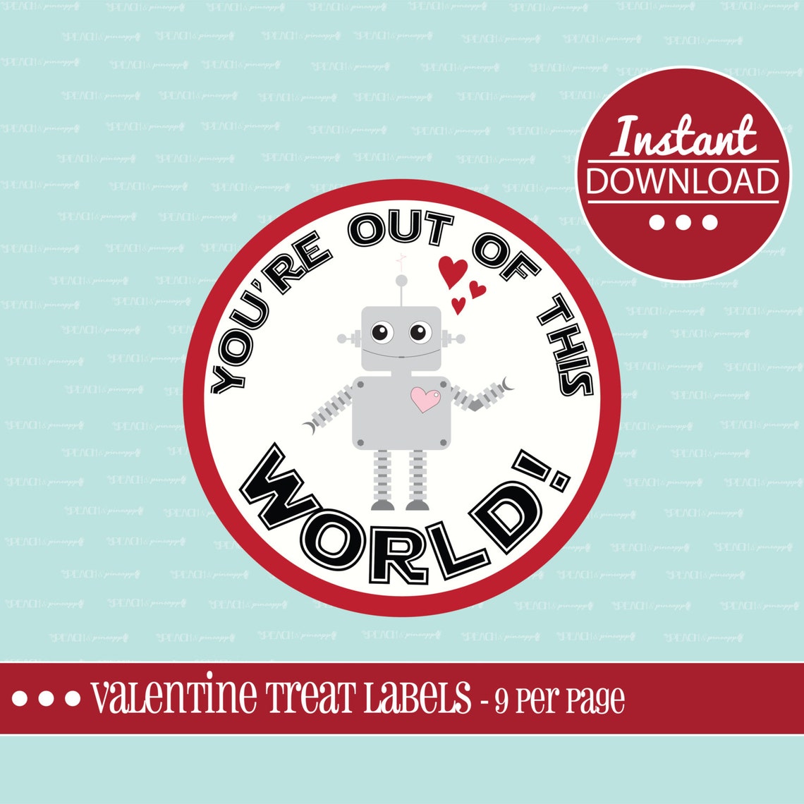 CUSTOM VALENTINE Treat LABELS, Instant Download, Printable, Valentine ...