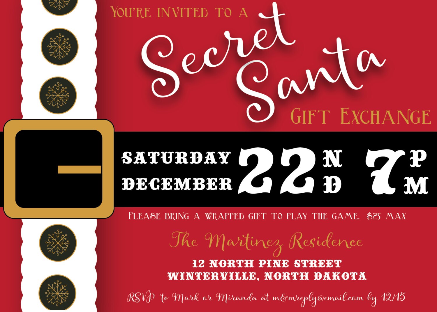 Editable SECRET SANTA Invitation,templett, Christmas, Gift Exchange ...