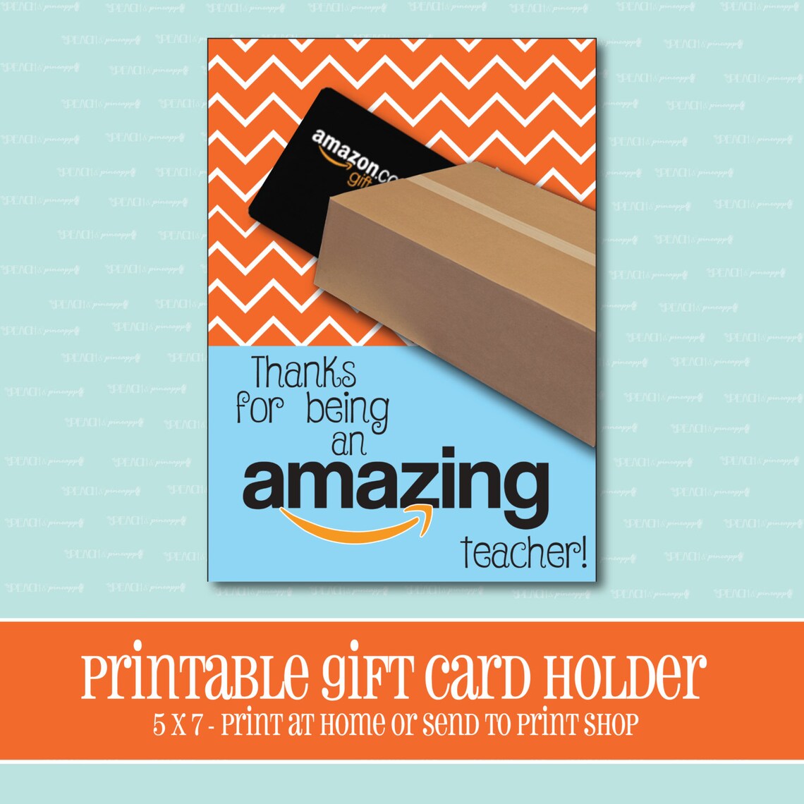 INSTANT DOWNLOAD, Amazon Gift Card Holder, Amazing Teacher, Gift Card ...