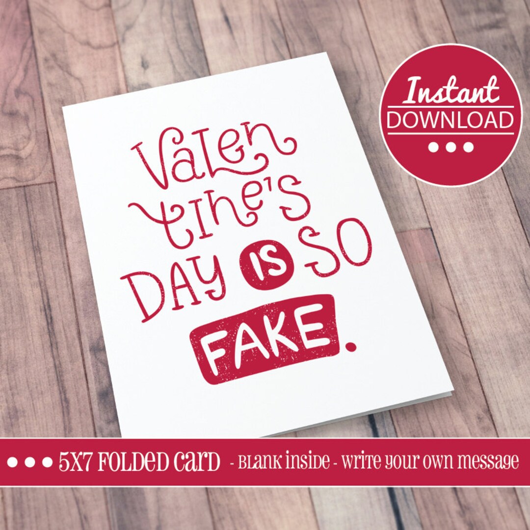 Anti Valentine's Day PRINTABLE VALENTINE CARDS, Valentine, Printable ...