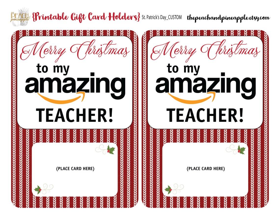 Amazon GIFT CARD HOLDER, Printable, Editable, Gift Card Holder, Teacher ...