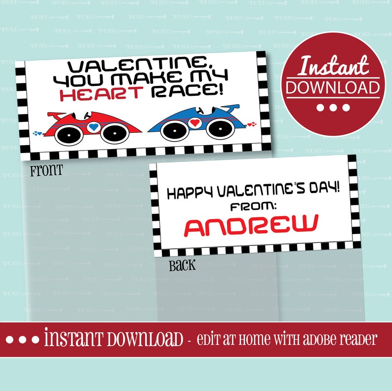 Editable VALENTINE TREAT TOPPERS, Customizable, Printable, Valentine ...