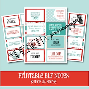 ELF NOTES - PRINTABLE, Elf Printables, Printable Notes, Printable ...
