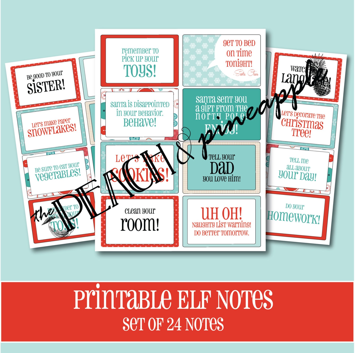 ELF NOTES - PRINTABLE, Elf Printables, Printable Notes, Printable ...