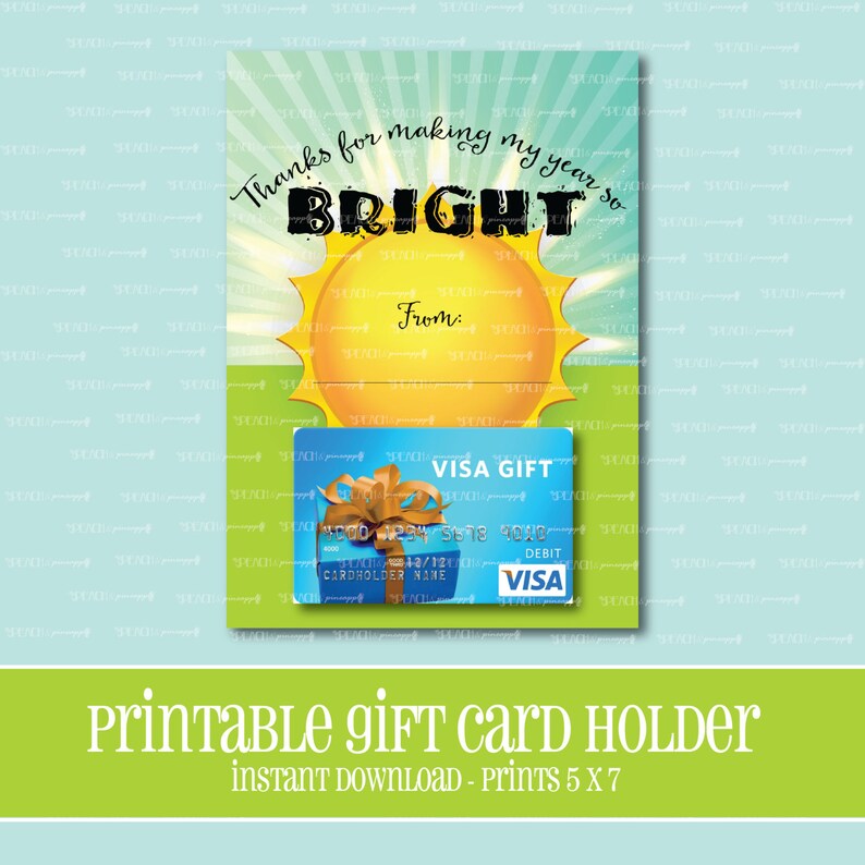 INSTANT Download,bright Future Gift Card Holder,teacher,gift Card ...