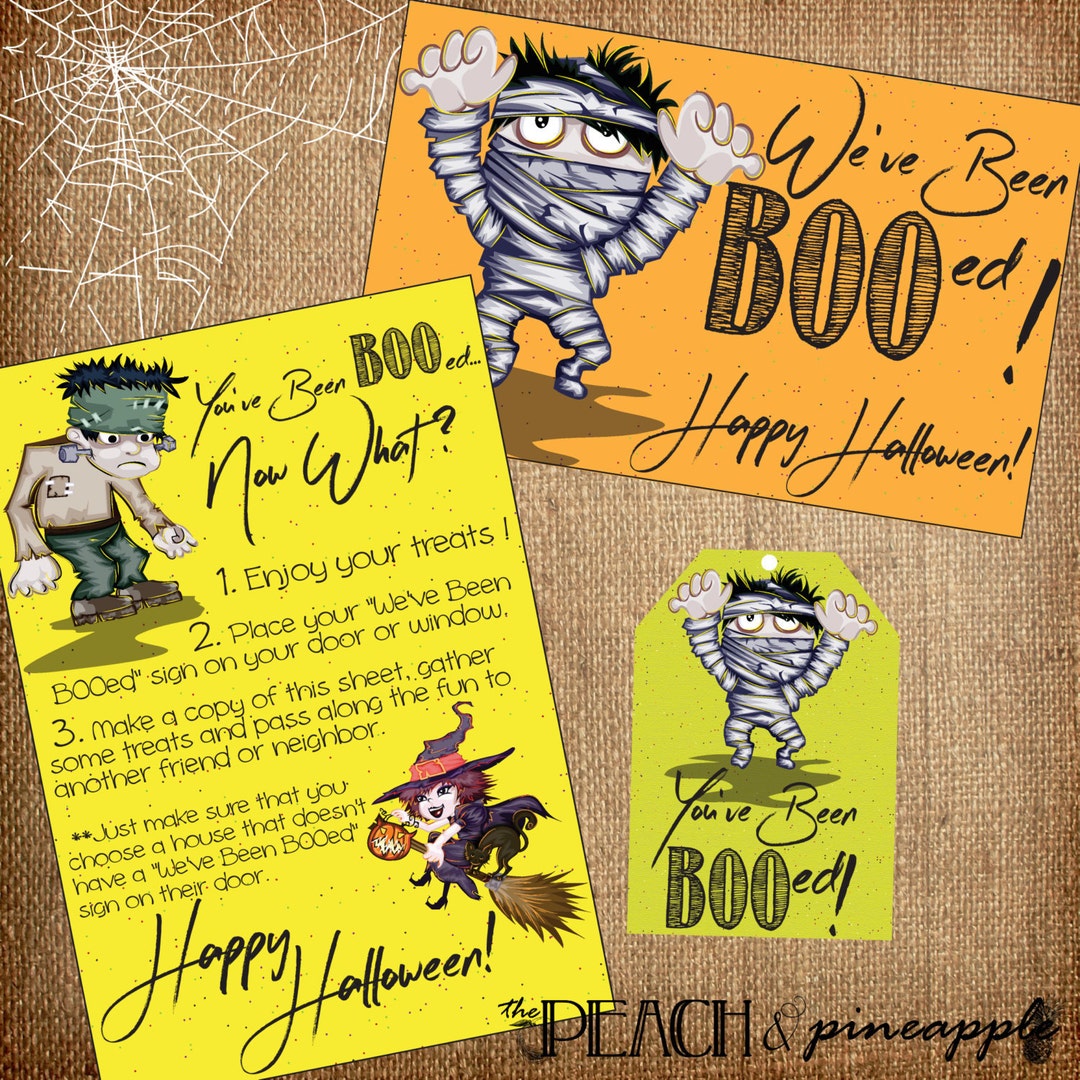 You've Been Boo'ed Sign, Boo Sign, Halloween Printable, Trick or Treat ...