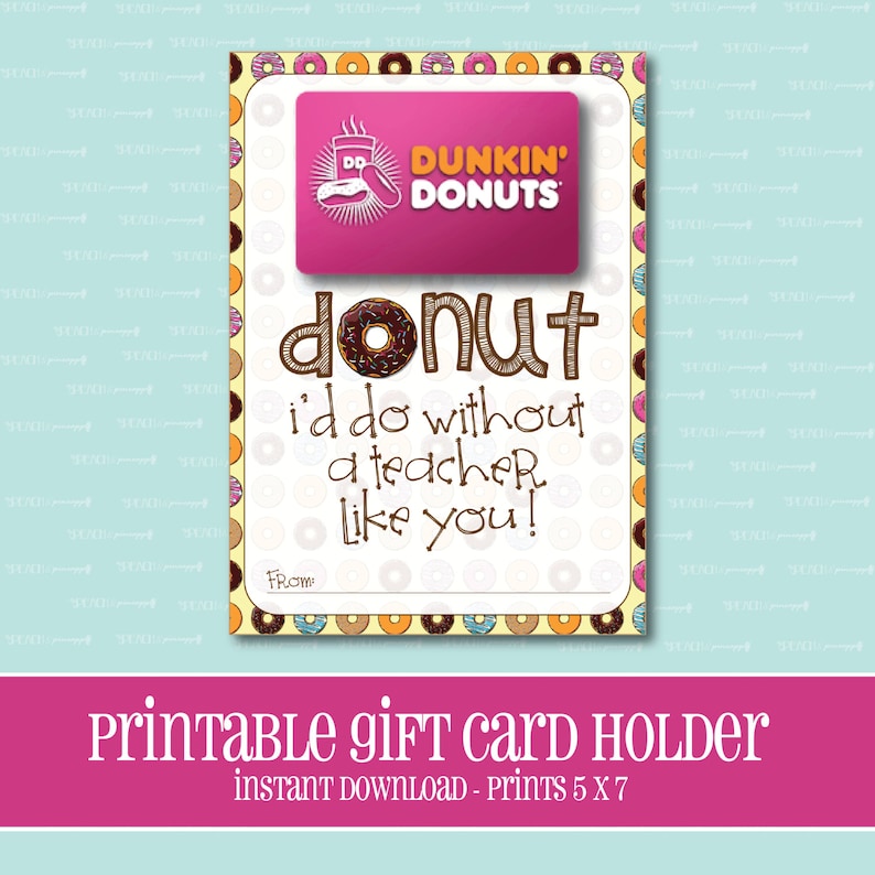 INSTANT DOWNLOAD, Donut Gift Card Holder, Amazing Teacher, Gift Card ...