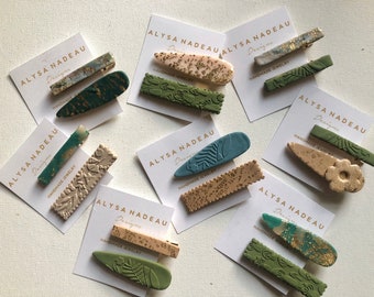 The Bar Clip Set Handmade Polymer Clay Clip - Etsy