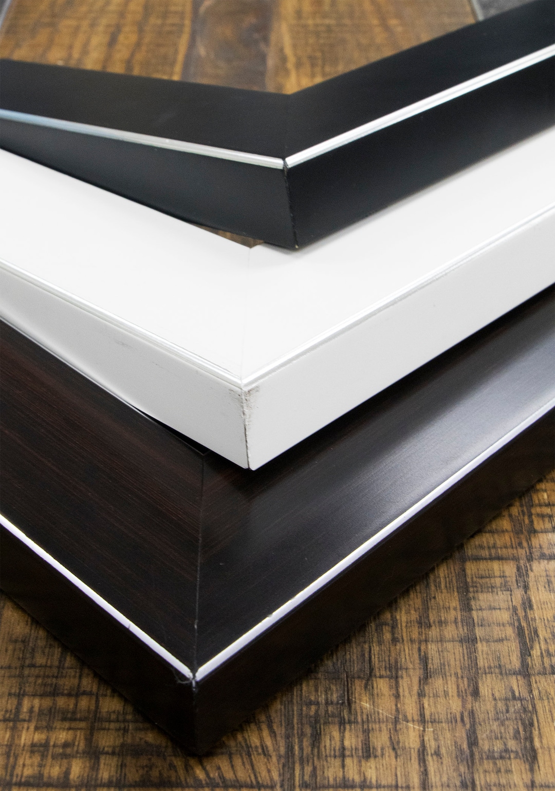 Silver Trimmed Contemporary Picture Frames - Black, White, Brown, 5x7 ...