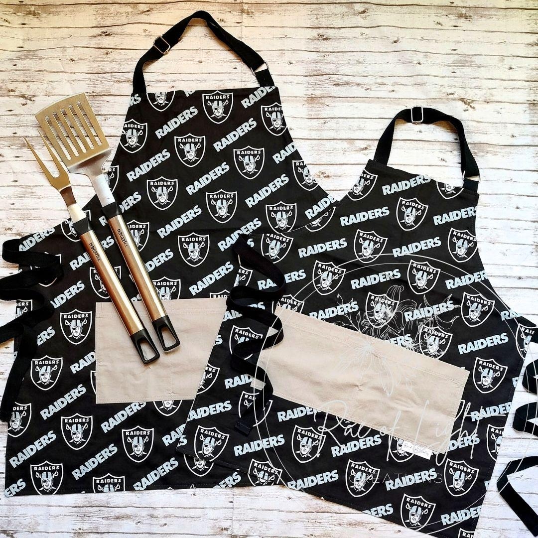 Daddy/mommy and Me LV Las Vegas Raiders Football Apron - Etsy
