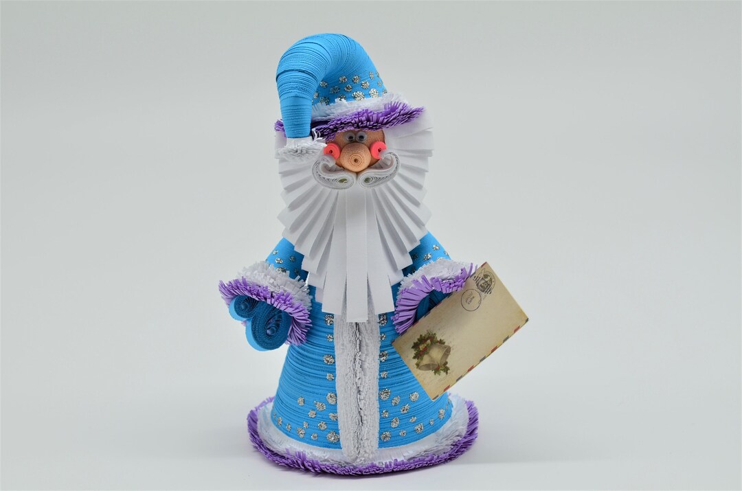 Quilling Christmas Art, Quilled 3D Santa Blue Toy, Paper Santa ...