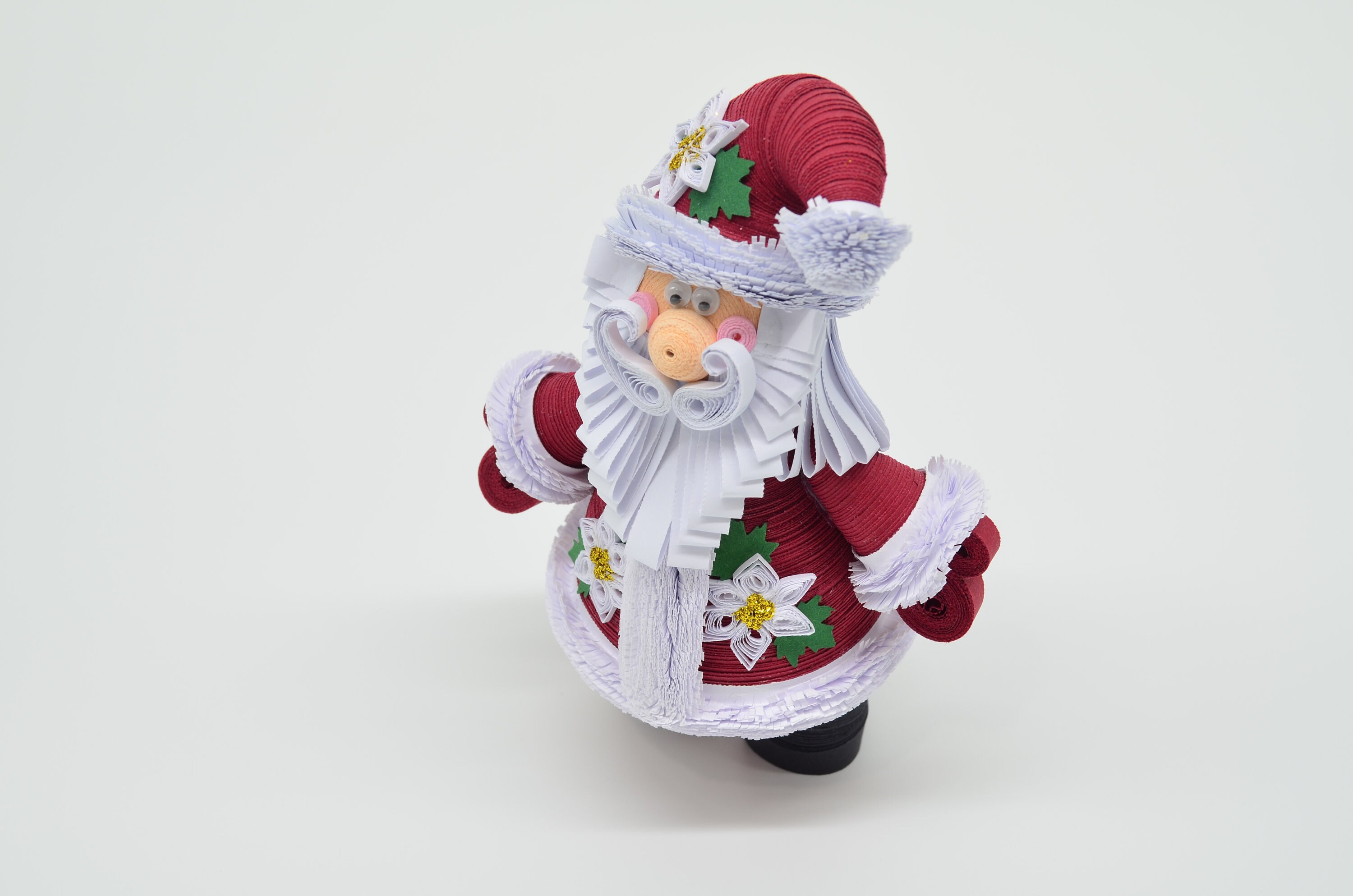 Dark Red Santa Handmade Santa Quilling Christmas Paper - Etsy UK