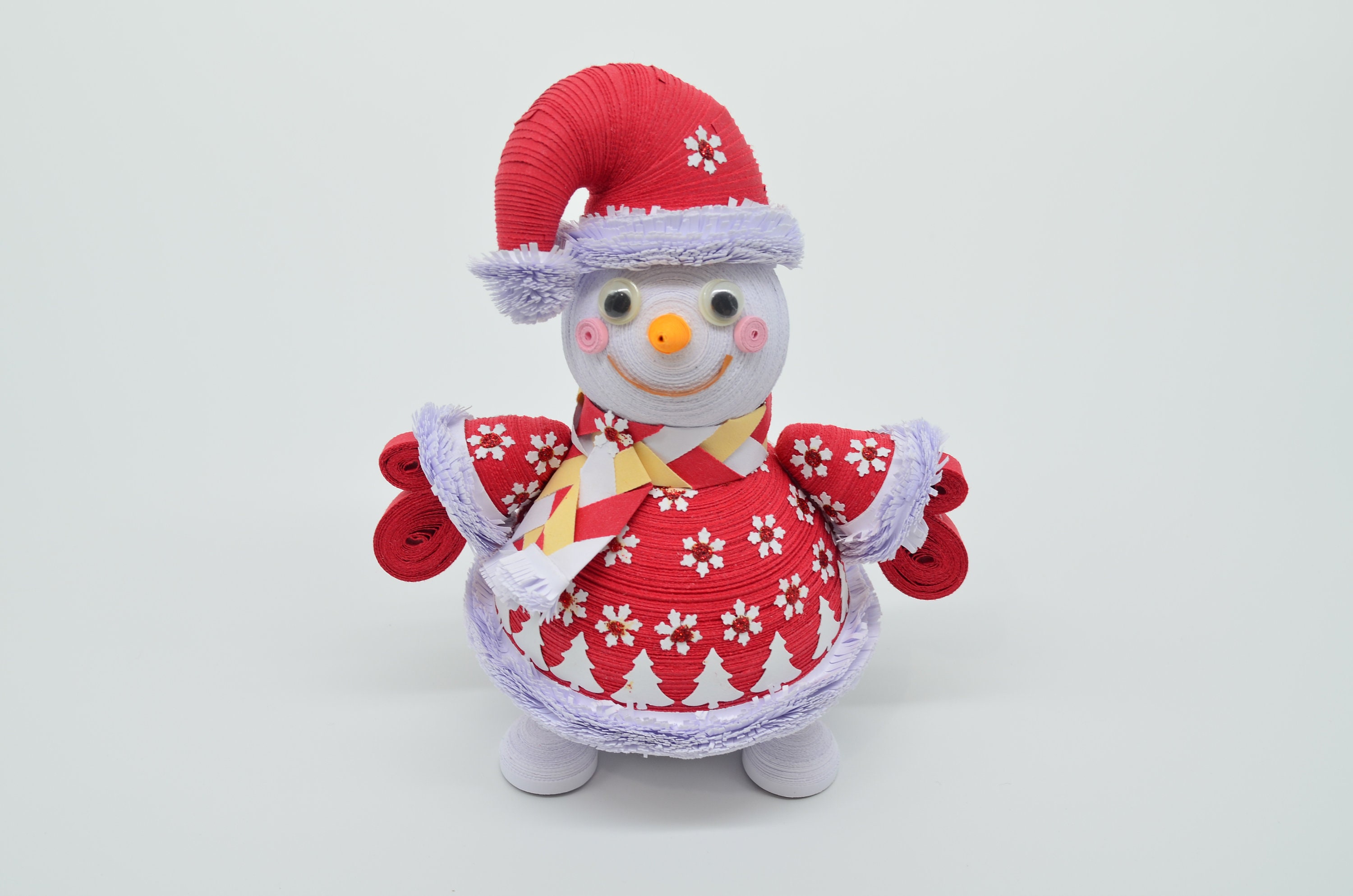 3D Quilling Art Christmas Snowman Figurine Quilled Snowman - Etsy