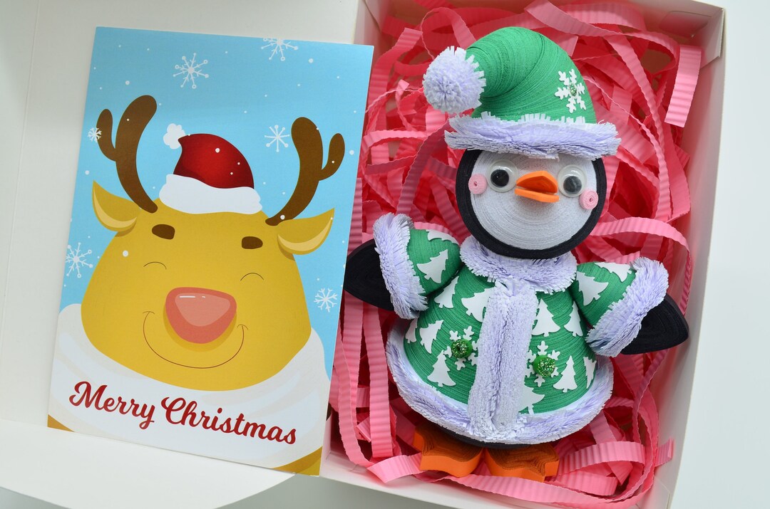 Quilling Art Christmas Penguin Paper Penguin Christmas - Etsy