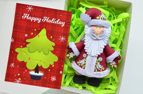 Quilling Art Red Santa Claus Ornament Quilled Santa Winter - Etsy