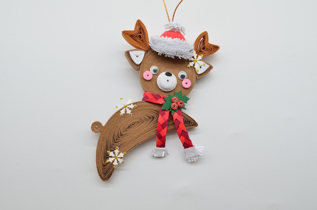 Quilling Art, Christmas Hangings Decor, Christmas Deer Rudolph, Quilled ...
