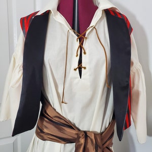 Renaissance Men's Pirate/peasant Weskit - Red & Black - Etsy