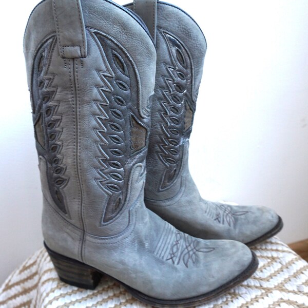 Suede Cowboy Boots - Etsy