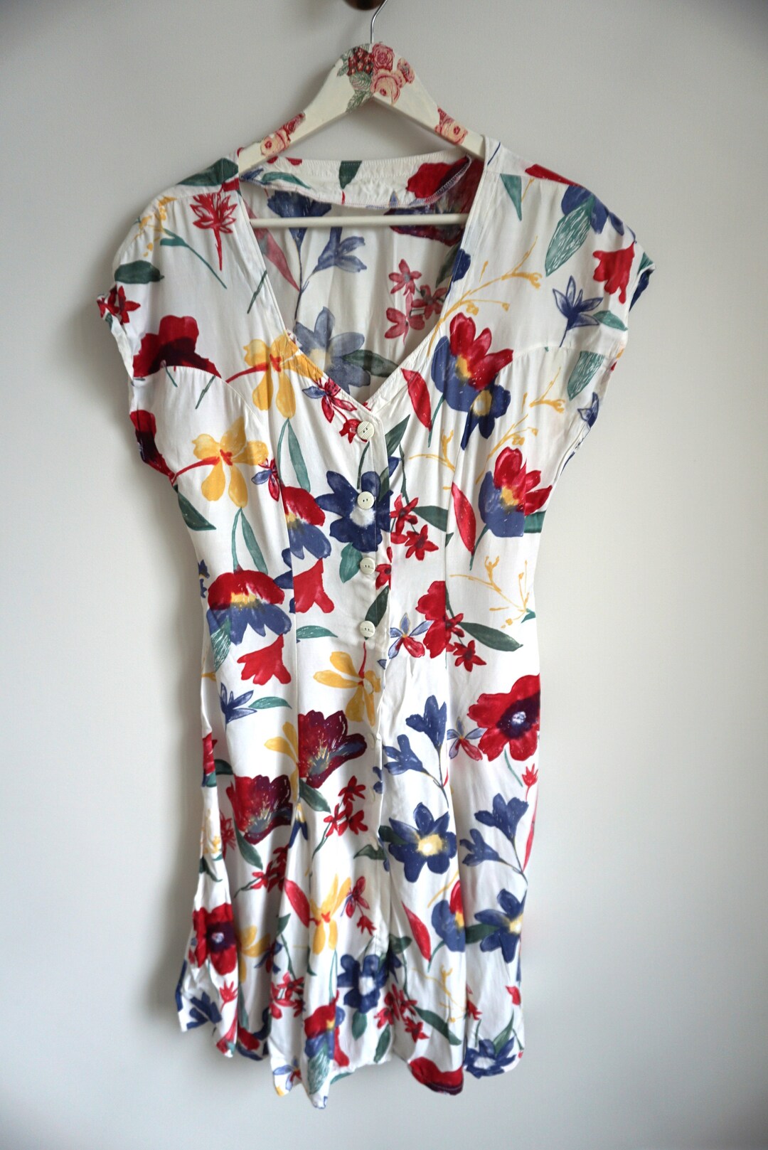 Vintage Summer Dress / Buttons Down / Sundress / Floral / Flowers ...