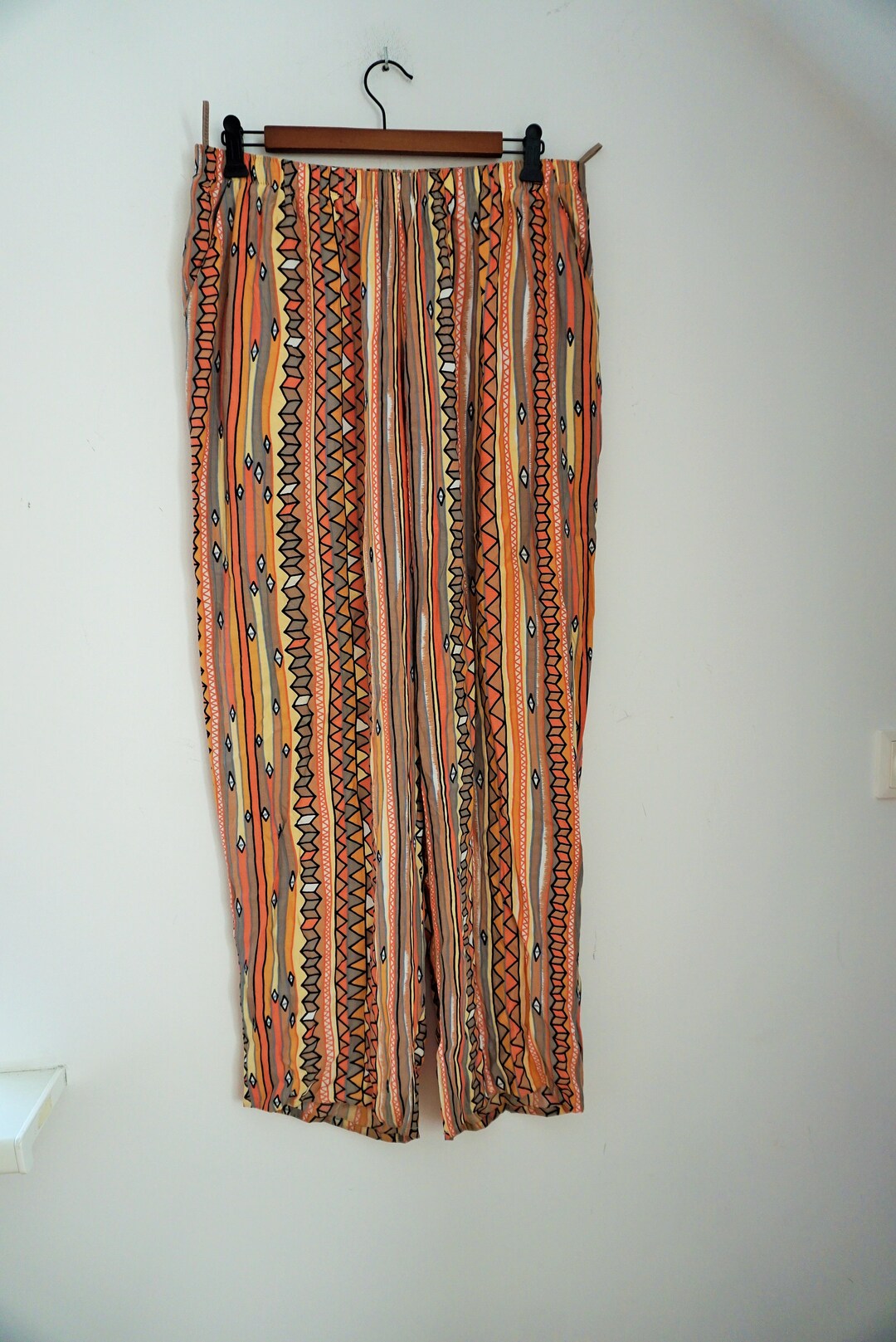 Vintage Womens Pants / Fluffy / Boho / Print / 40 / Large / L - Etsy