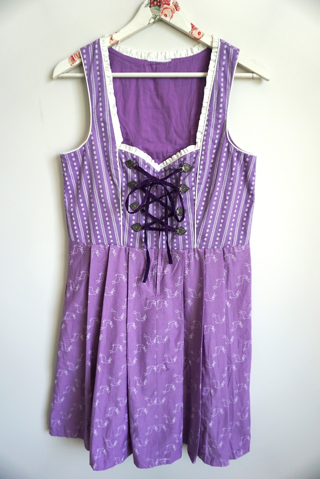 Vintage Purple Dirndl Dress: Bavarian Oktoberfest Folk Costume - Etsy