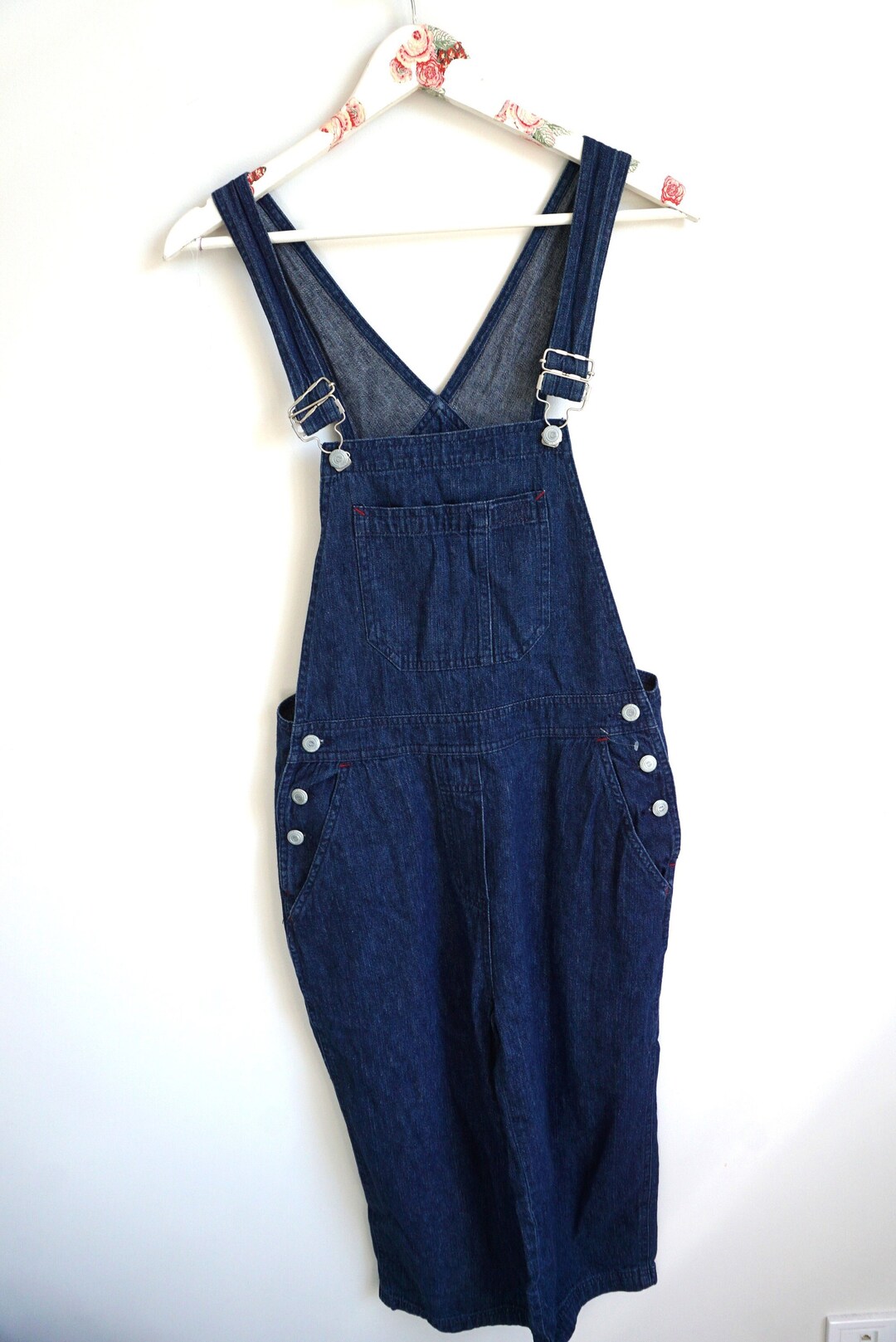 Vintage Dark Denim Overalls: Front Pocket One-piece Jumpsuit - Etsy