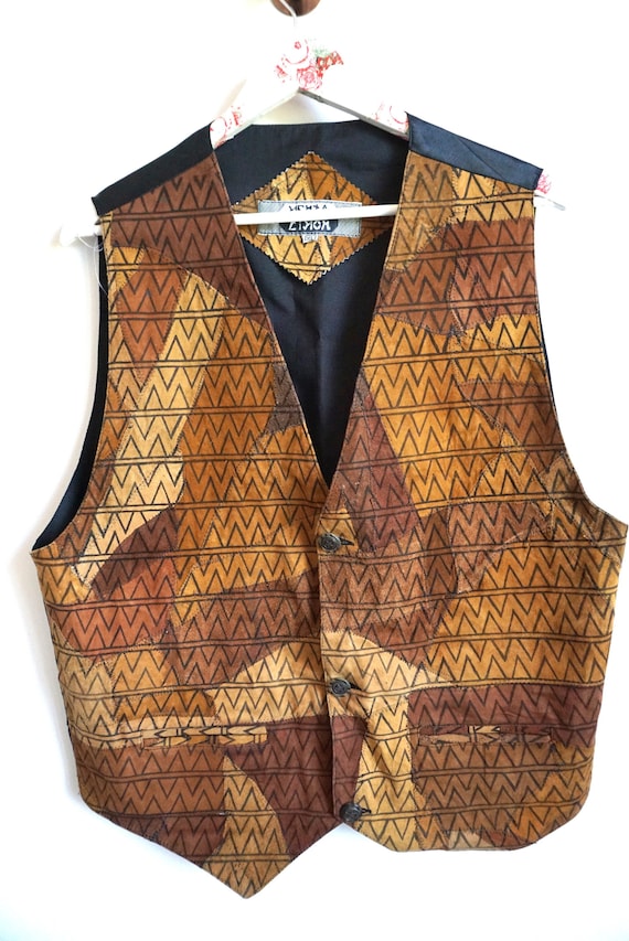 Vintage Suede Leather Vest / Brown / Soft / Biker / R… - Gem