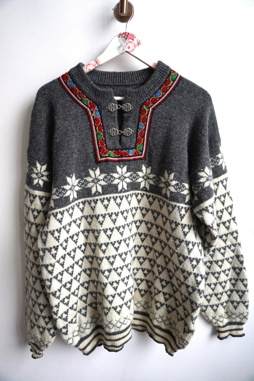 Vintage Norwegian Sweater / Norway Wool / Womens / Mens / Large / L ...
