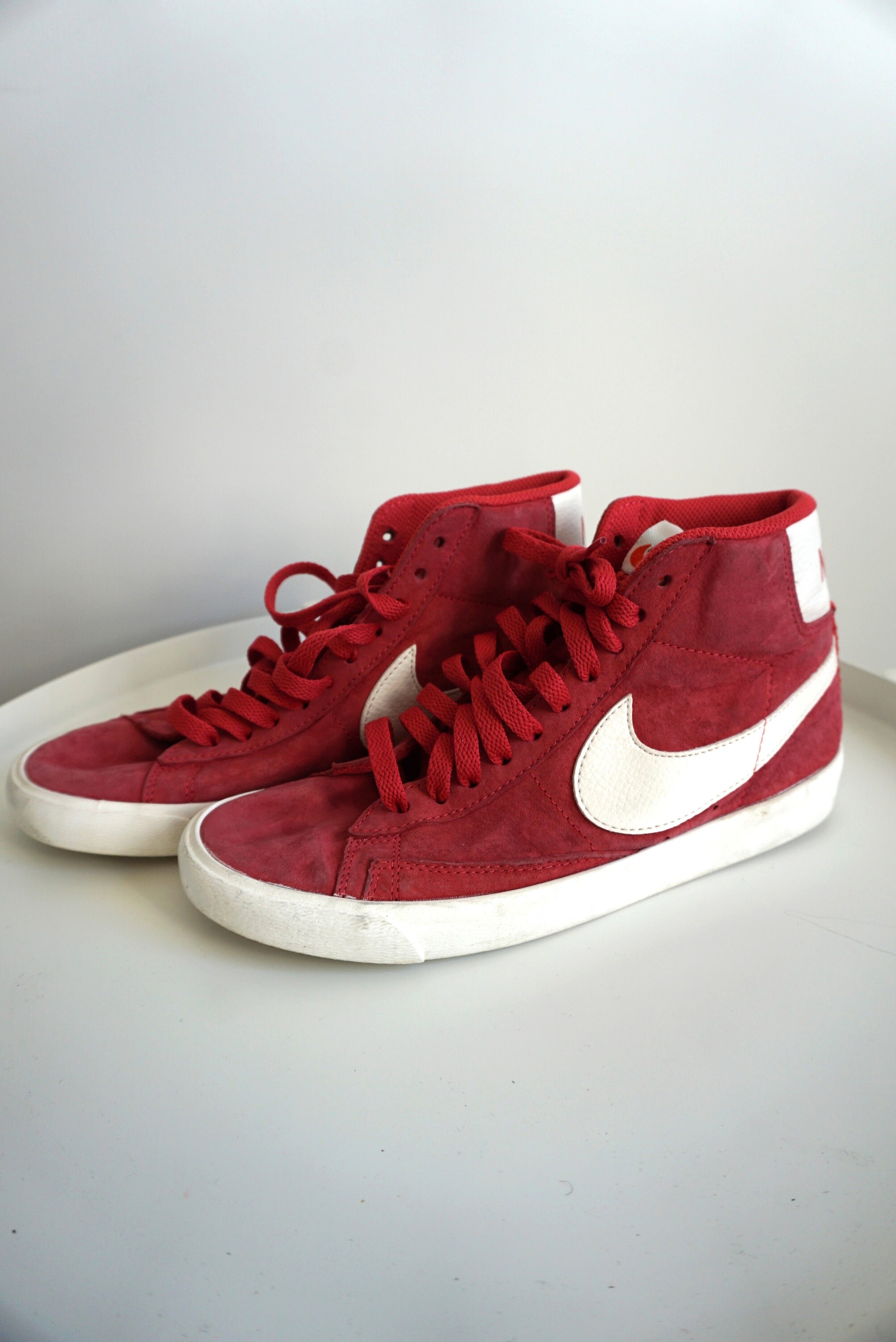 Vintage NIKE High Top Sneakers, Red Suede Leather, US 7 - Etsy