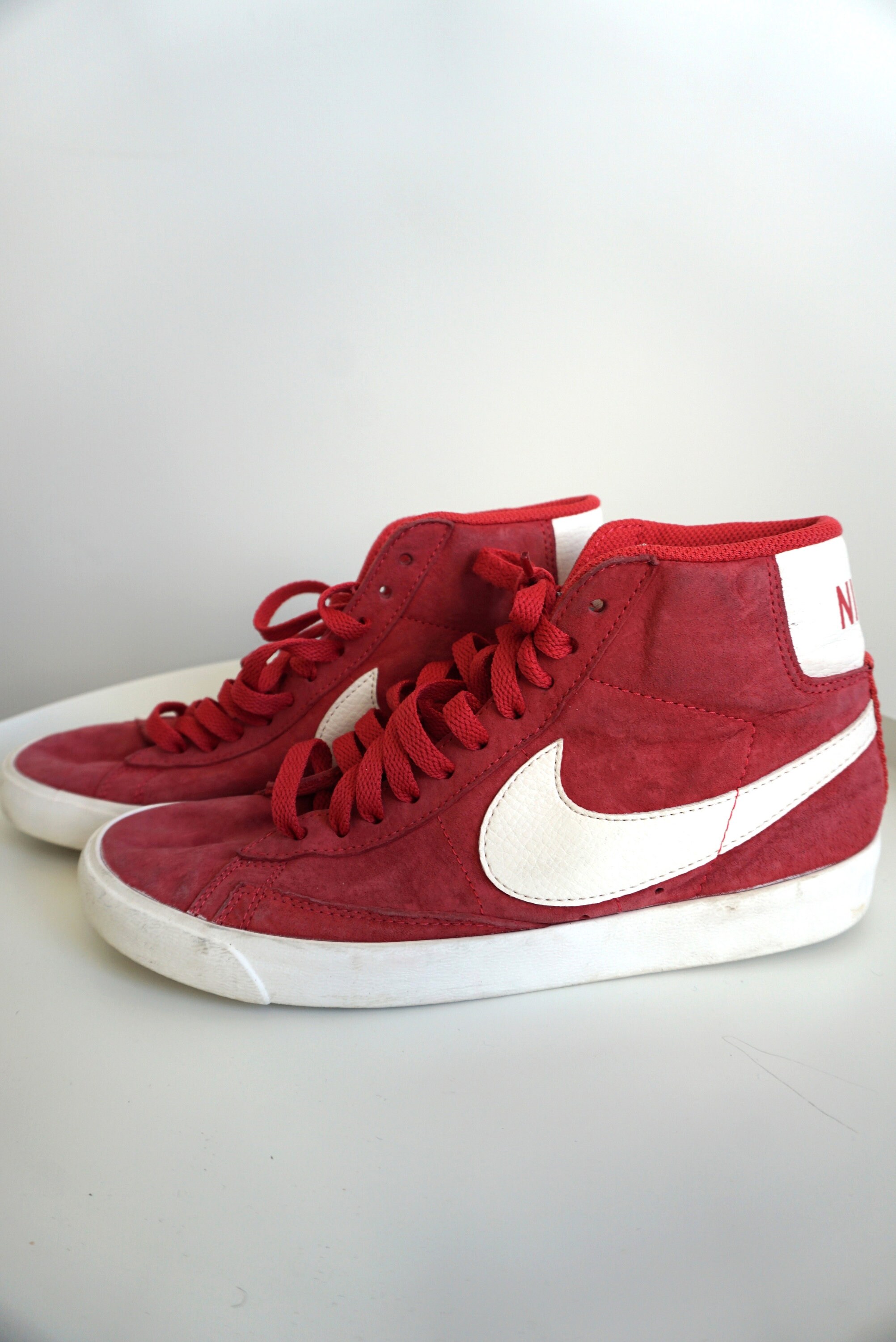 Vintage NIKE High Top Sneakers, Red Suede Leather, US 7 - Etsy