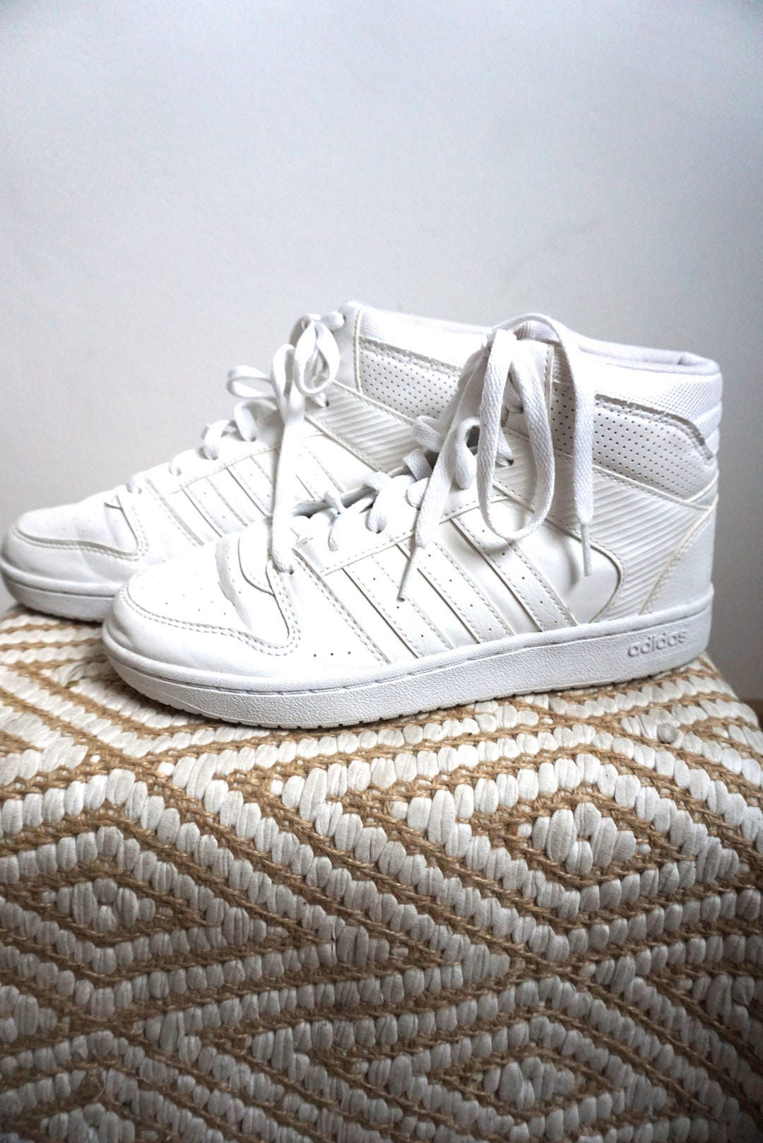 Vintage ADIDAS Boots / Trainers / White / High / Sneakers / Shoes ...