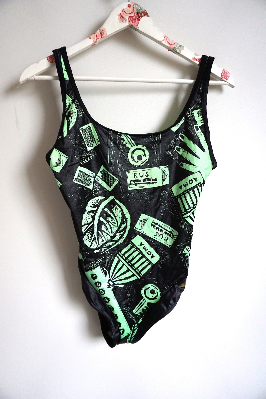 Vintage One Piece Swimsuit / Floral / Flowers / 80s / M / / L / Pinup ...