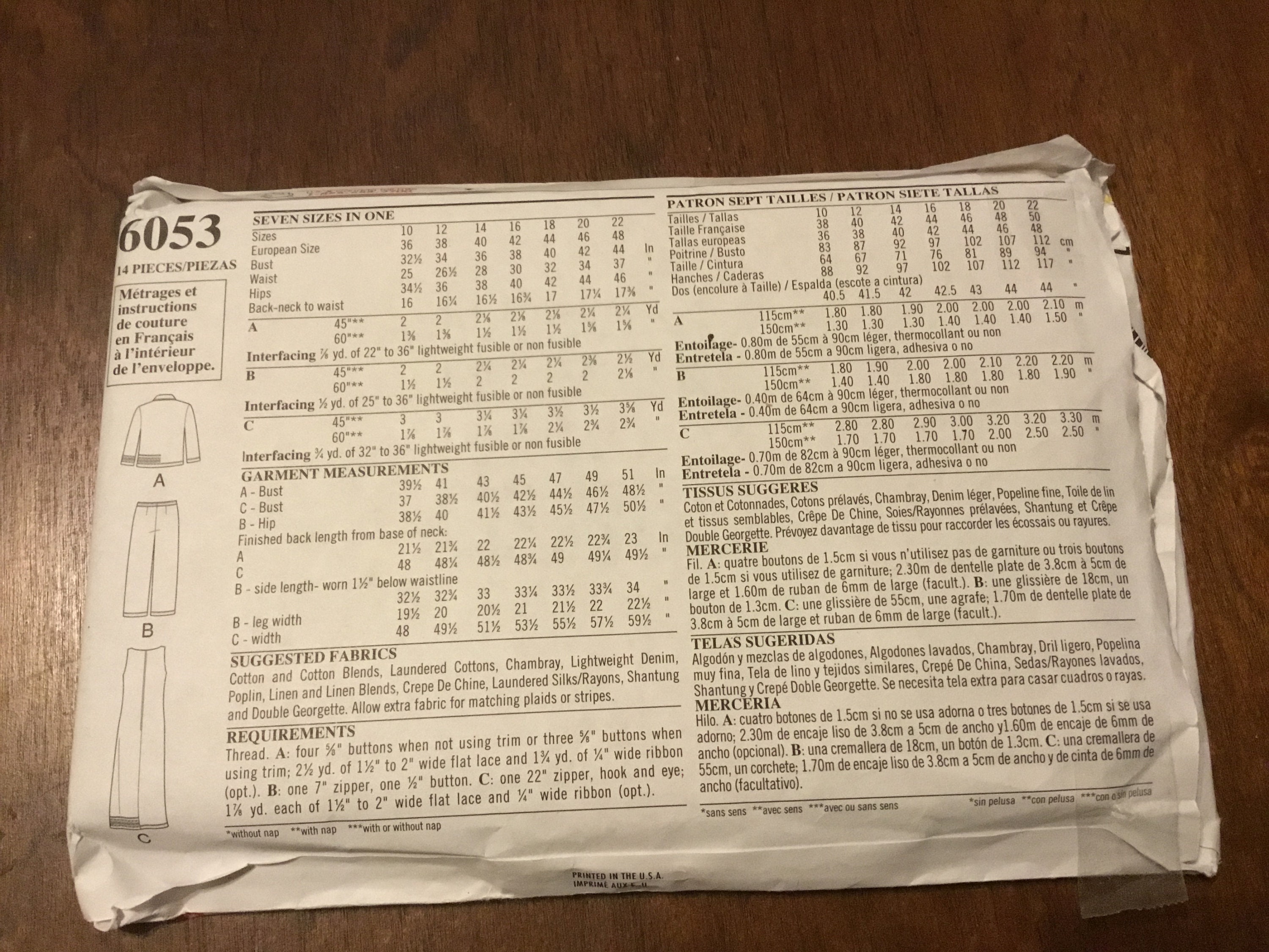 Out of Print New Look Pattern 6053 Multi Size Jacket Top - Etsy