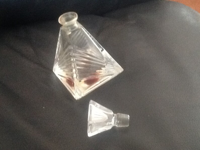 Vintage Pyramid Shaped Chrystal Perfume Bottle - Etsy