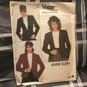 Vintage 1980s Vogue Pattern 2785 American Designer Ann Klein, Size 10 ...