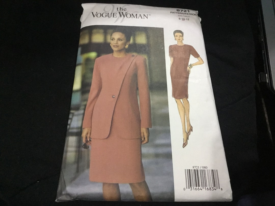 Rare 1993 the Vogue Woman Pattern 8721, Misses Jacket and Dress ...