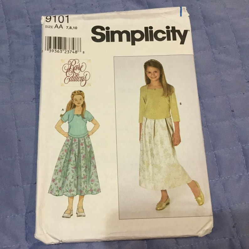 Gorgeous Simplicity Pattern 9101 a Rare Edition Size 7,8,10 Girls Skirt ...