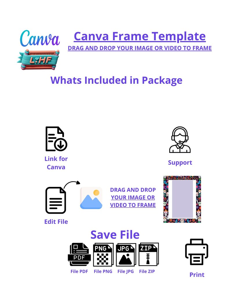 Editable Canva Day of the Dead Photo Frame - Etsy