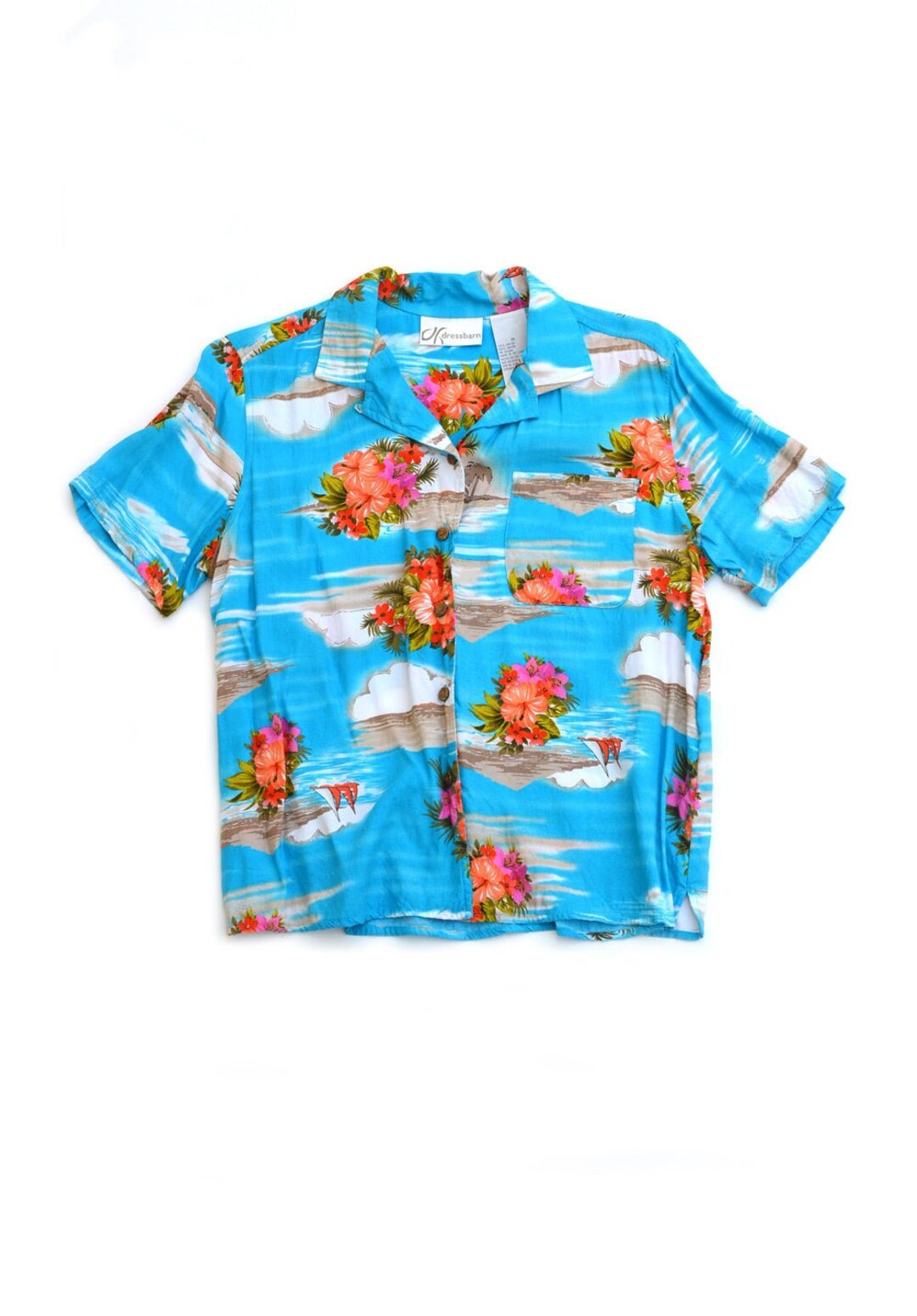 Aloha Shirt - Pool Blue - Women's Medium - Etsy